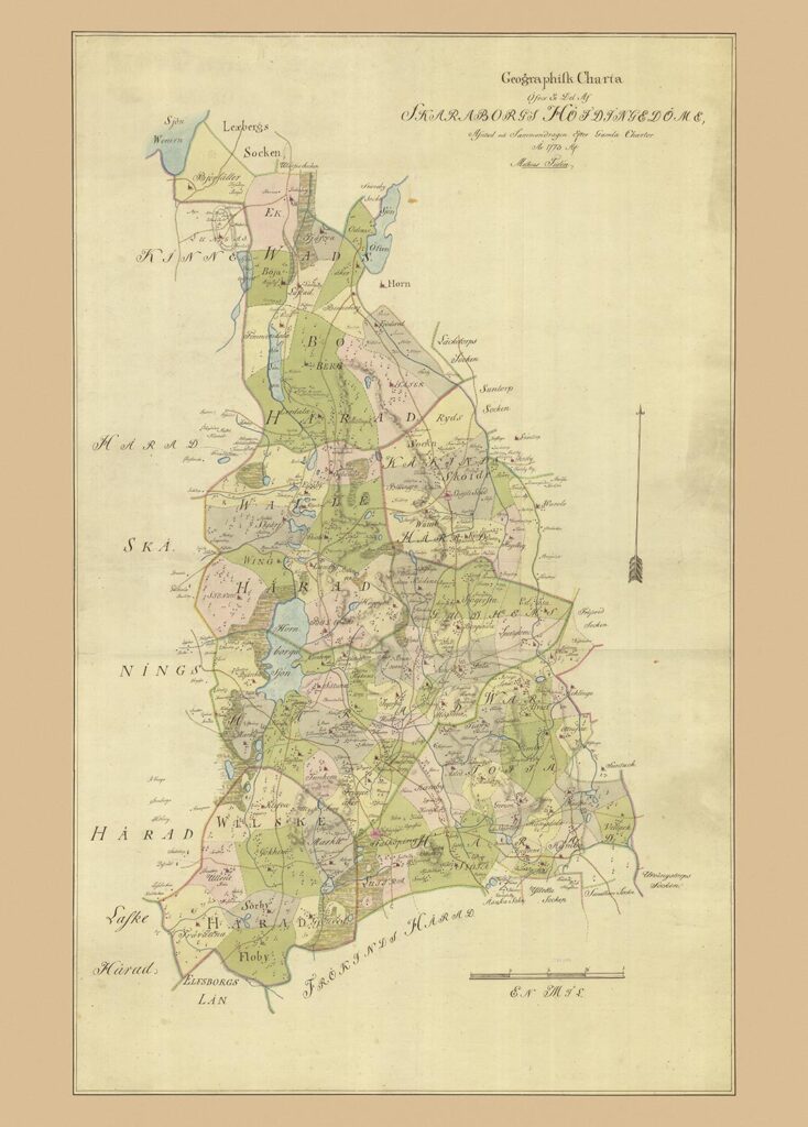 Historical map of Skaraborg 1773